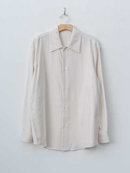 Namu Shop - Auralee Cotton Cashmere Herringbone Shirt - Ivory White