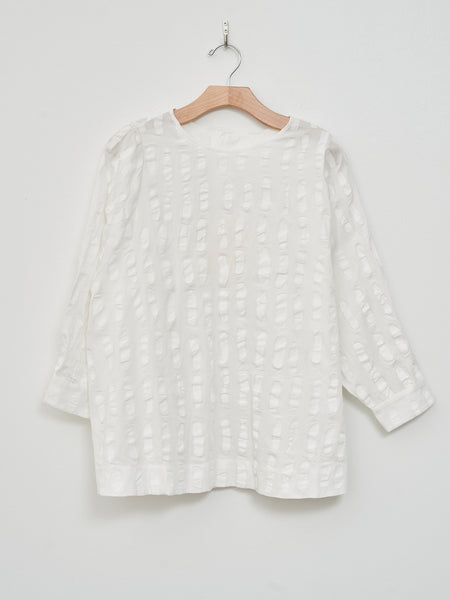 The Baker Top - Dash Print Voile Chalk