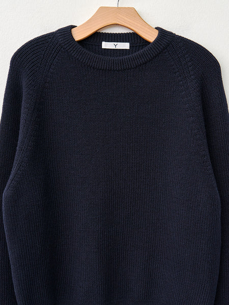 Non Mulesing Wool Crewneck Knit - Navy