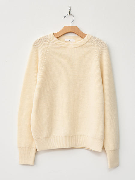 Non Mulesing Wool Crewneck Knit- White